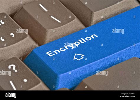 Keyboard With Key For Encryption Stock Photo Alamy