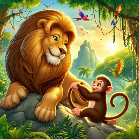 O Rei Leão E O Pequeno Macaco