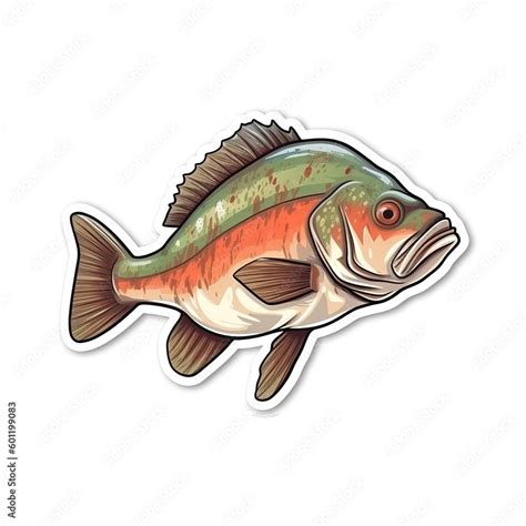 Cartoon Sticker Of A Snapper Over White Background Generative Ai
