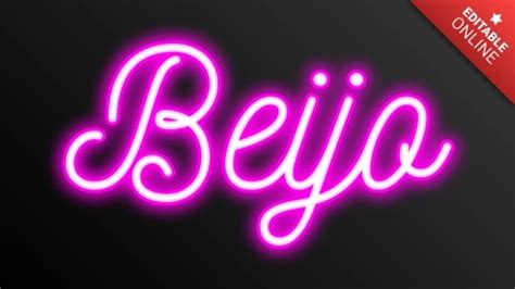 Beijo 3d Neon Pink Text Effect Generator