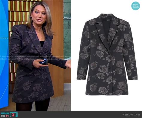 Wornontv Gingers Grey Floral Blazer Dress On Good Morning America