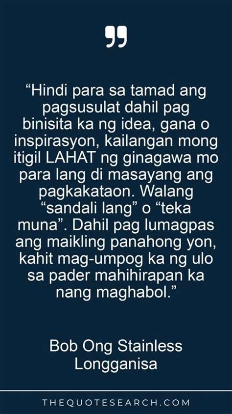 Bob Ong Stainless Longganisa “hindi Para Sa Tamad Ang ” In 2024