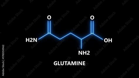 Glutamine Molecular Structure Displayed On Black Background Stock Video Adobe Stock