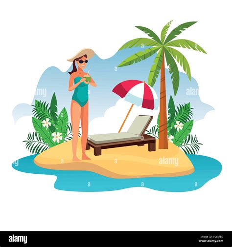 Cartoon Girl At The Beach At Katie Jenkins Blog
