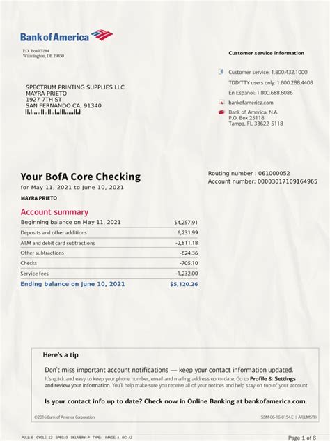 Bank Statements Spectrum Pdf