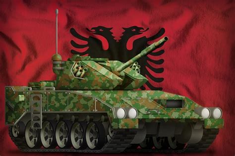 알바니아 국기 배경 여름 위장 탱크 Apc를 빛 3 차원 일러스트 레이 션 교통수단에 대한 스톡 사진 및 기타 이미지 교통수단 군사 기 Istock