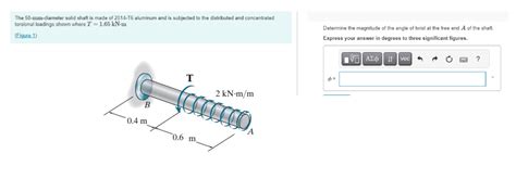Solved The 50 Mm Diameter Solid Shaft Is Made Of 2014 T6