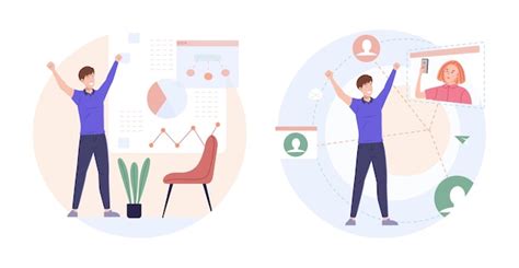 성장 차트 그래프 앞에서 성공을 축하하는 사업가 관리자 프리미엄 벡터