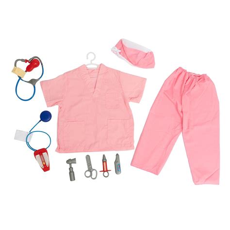 Nurse Role Play Costume Set With Accessories Pink Deluxe