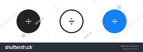Simple Blue Round Math Divide Button Stock Vector Royalty Free