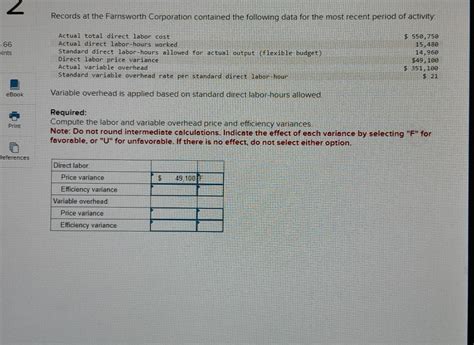 Solved Required Compute The Labor And Variable Overhead