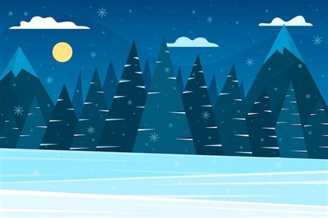 Free Vector Flat Winter Season Celebration Background