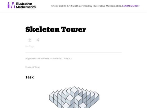 Illustrative Mathematics F Bf Skeleton Tower Lesson Plan For 9th 10th Grade Lesson Planet