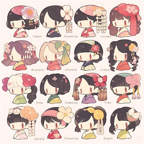 Premium Photo Colorful Female Chibi Kawaii Japanese Maiko Elaborate