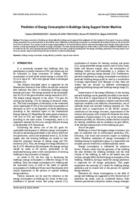 Pdf Prediction Of Energy Consumption In Buildings Using Support