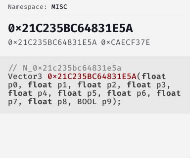 N 0x21c235bc64831e5a FiveM Natives Cfx Re Docs