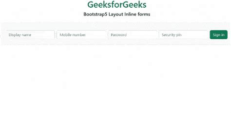Bootstrap 5 Layout Inline Forms Geeksforgeeks