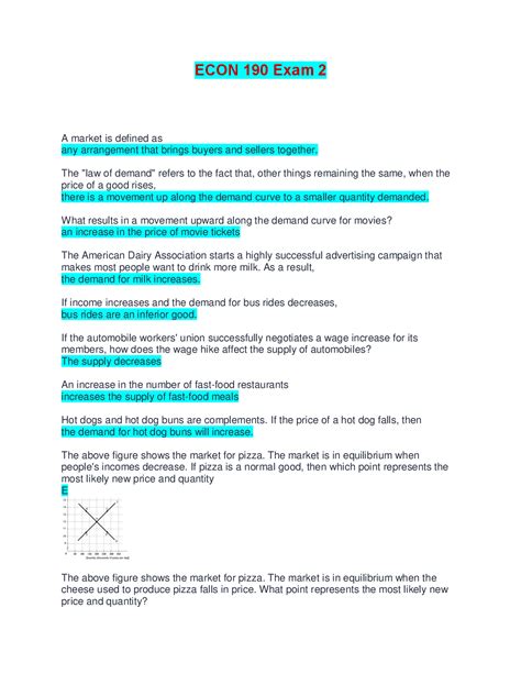 econ 190 exam 2 questions with 100 correct answers scholarfriends