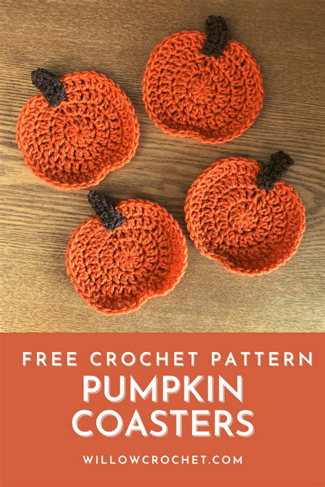 Crochet Your Own Halloween Decor With This Free Pumpkin Coaster Crochet