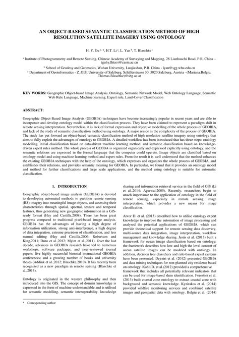 Pdf An Object Based Semantic Classification Method Of High Resolution