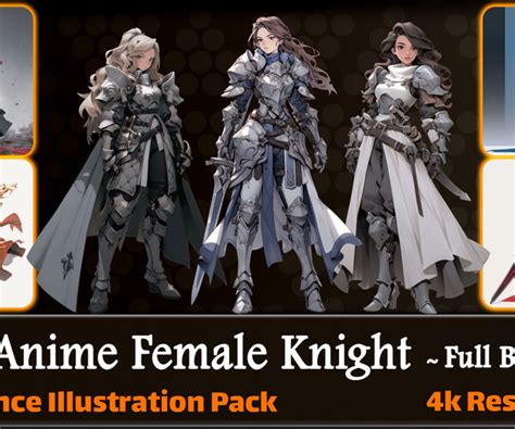 Artstation 200 Anime Female Knight Full Body Reference Pack 4k
