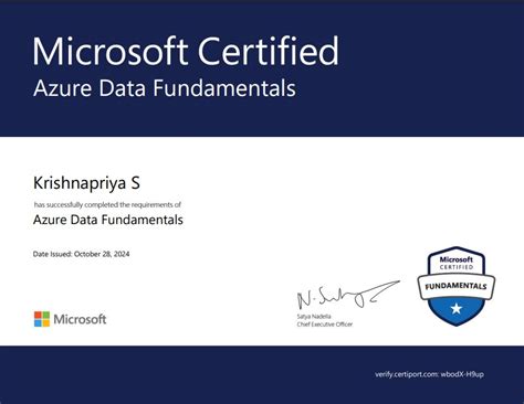 Skrishna Priya On Linkedin Azure Datafundamentals Microsoftcertified Techskills