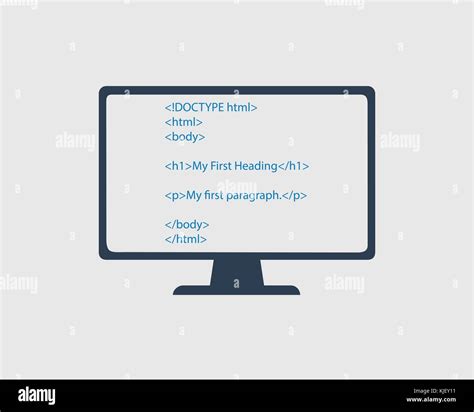 Html Icon Html Code In Computer Screen Stock Vector Image And Art Alamy