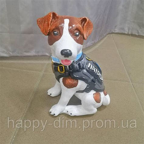 Купити Скульптура садова Пес Патрон 25 см гіпсова фігура статуетка для саду ціна 225 ₴ Prom