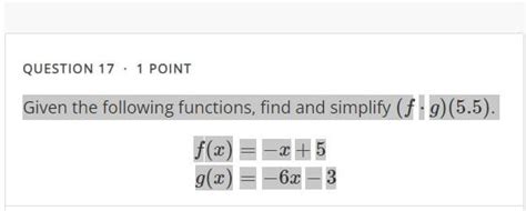 Solved Given The Following Functions Find And Simplify Chegg