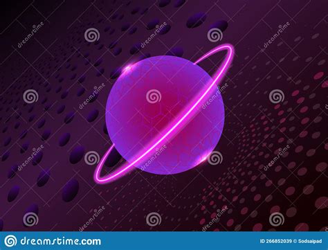 Abstract Violet Round Global Star Planet Science Light Network Communication Technology