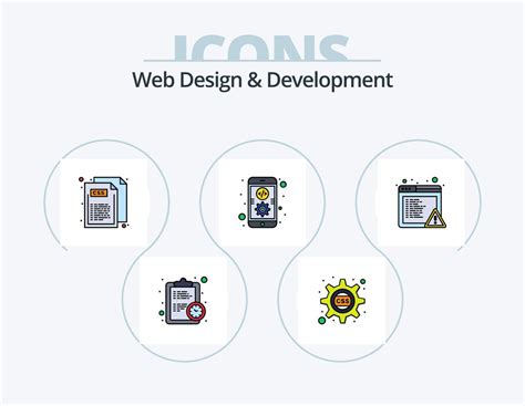 Web Design And Development Line Filled Icon Pack 5 Icon Design Scan Programming Iteration