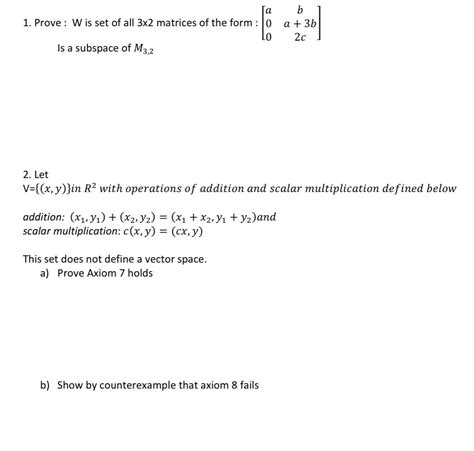 Solved Prove W Is Set Of All Matrices Of The Form Chegg