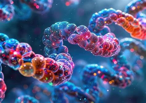 A Colorful Abstract Representation Of Molecular Structures In Scientific Context Background