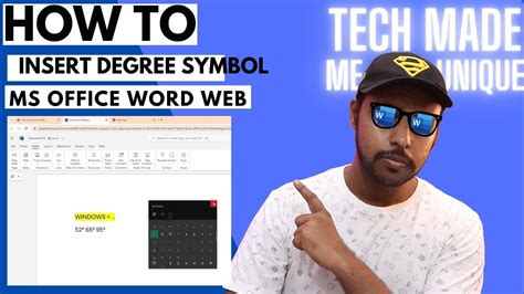 How To Insert Degree Symbol In Ms Office Word Web Youtube