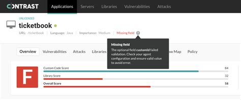 Missing Field Warning Displayed In TeamServer For Supplied Application Metadata Contrast