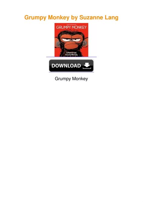 Ppt Grumpy Monkey By Suzanne Langgrumpy Monkey By Suzanne Lang