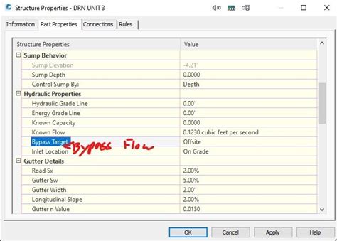 Analyze Gravity Network Bypass Flow Saved To Part Property Autodesk