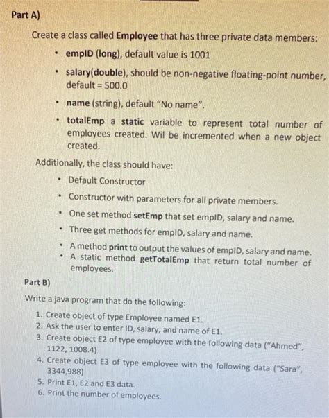 Solved Part A Create A Class Called Employee That Has