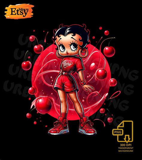 Cherry Betty Boop Cute Vintage Cartoon Png Art Etsy