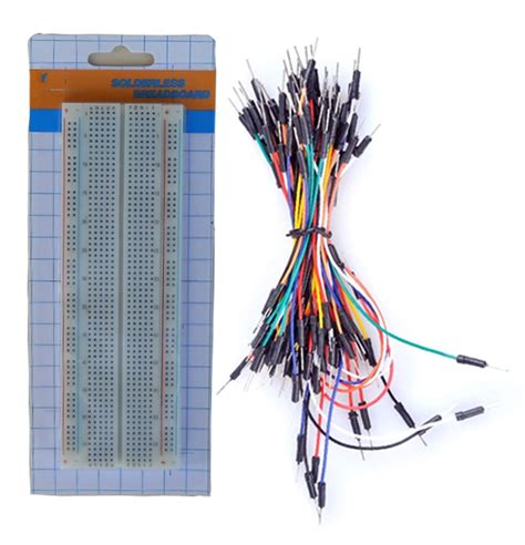 TEKTRUM SOLDERLESS 830 TIE POINTS EXPERIMENT PLUG IN BREADBOARD KIT WITH JUMPER WIRES FOR PROTO