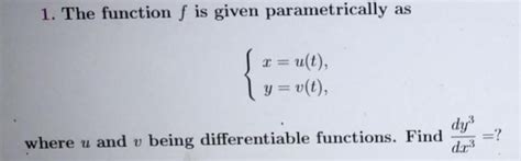 Solved The Function F Is Given Parametrically As Chegg