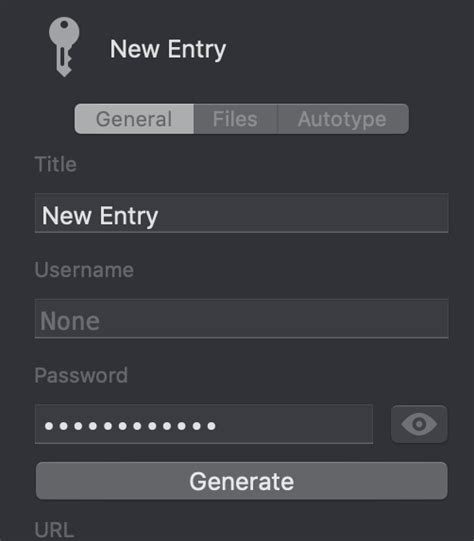 new entry should have a key icon by default instead of folder · issue