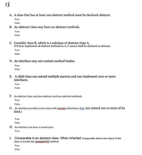 1 A A Class That Has At Least One Abstract Method