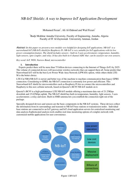 Pdf Nb Iot Shields A Way Improve Iot Application Development