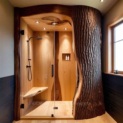 Tree Trunk Showers Design A Bathroom From A Large Tree Trunk