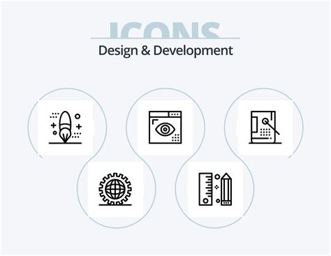 Design And Development Line Icon Pack 5 Icon Design Development