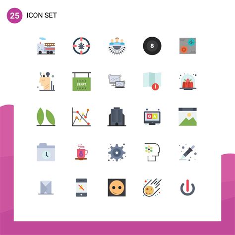 Set Of 25 Modern Ui Icons Symbols Signs For Capital Sport Allocation Billiard Outsource Editable