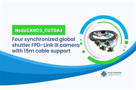 four synchronized global shutter fpd link iii camera ti sk tda4vm
