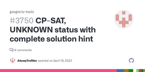 Cp Sat Unknown Status With Complete Solution Hint · Issue 3750