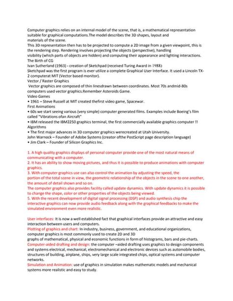 Computer Graphics Pptx Computer Animation Computer Software And Applications